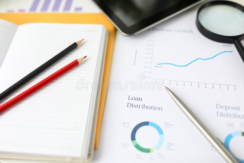 Paper about allocation stock photo. Image of distribution - 195600220