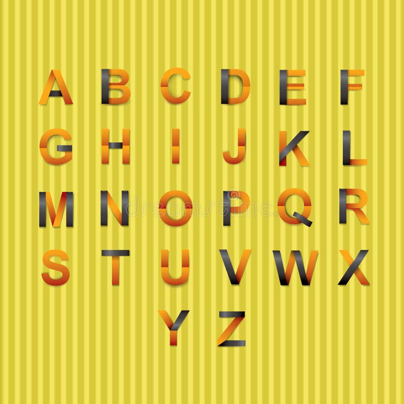 Paper Alphabet Collection. Vector Illustration Decorative Design Stock ...