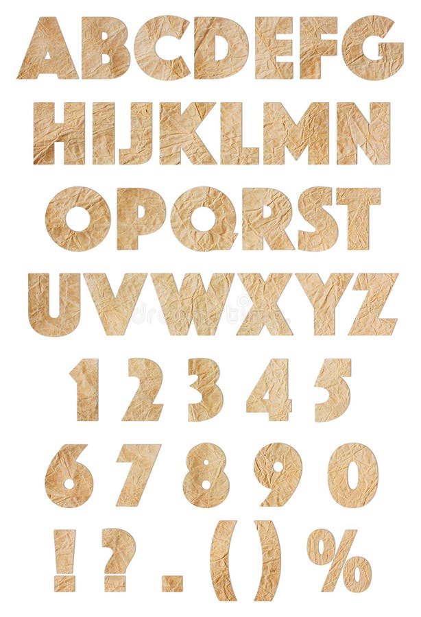 Paper alphabet stock photo. Image of craft, usefull, crumpled - 66079308