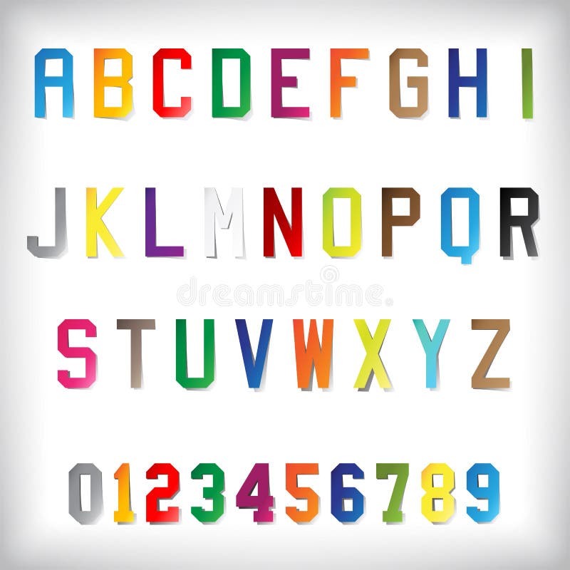 Paper Alphabet Set stock vector. Illustration of colorful - 37494833