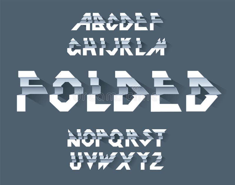 Paper Folding Font Stock Illustrations – 246 Paper Folding Font Stock ...