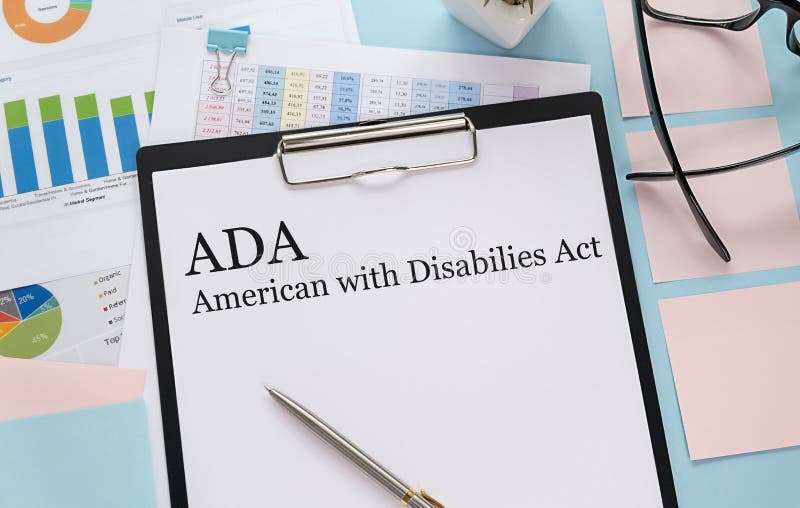Paper with Americans with Disabilities Act ADA on a Table Stock Image ...