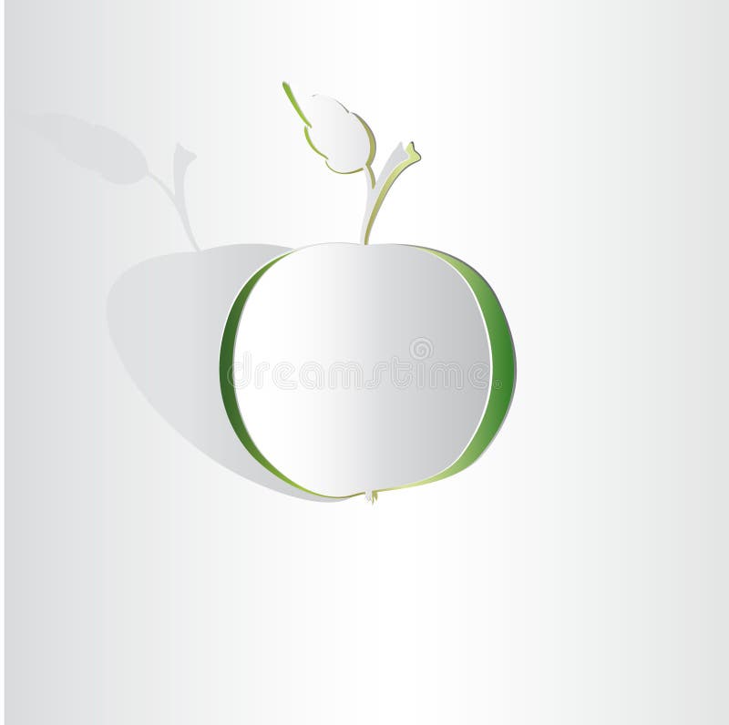 Paper apple stock vector. Illustration of grey, symbol - 30397663
