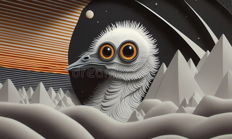 Paper Application of a Bird in an Alien Outer Space. Created with the ...