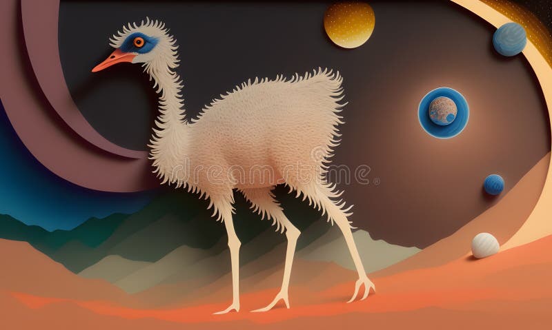 Paper Application of a Bird in an Alien Outer Space. Created with the ...