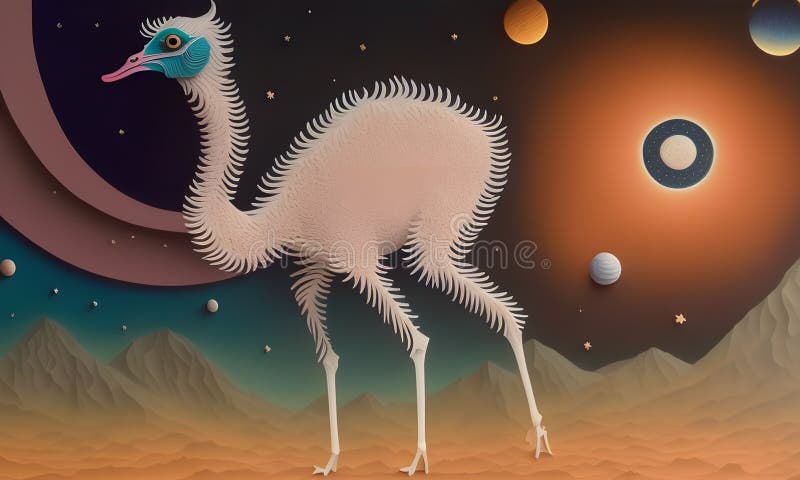 Paper Application of a Bird in an Alien Outer Space. Created with the ...