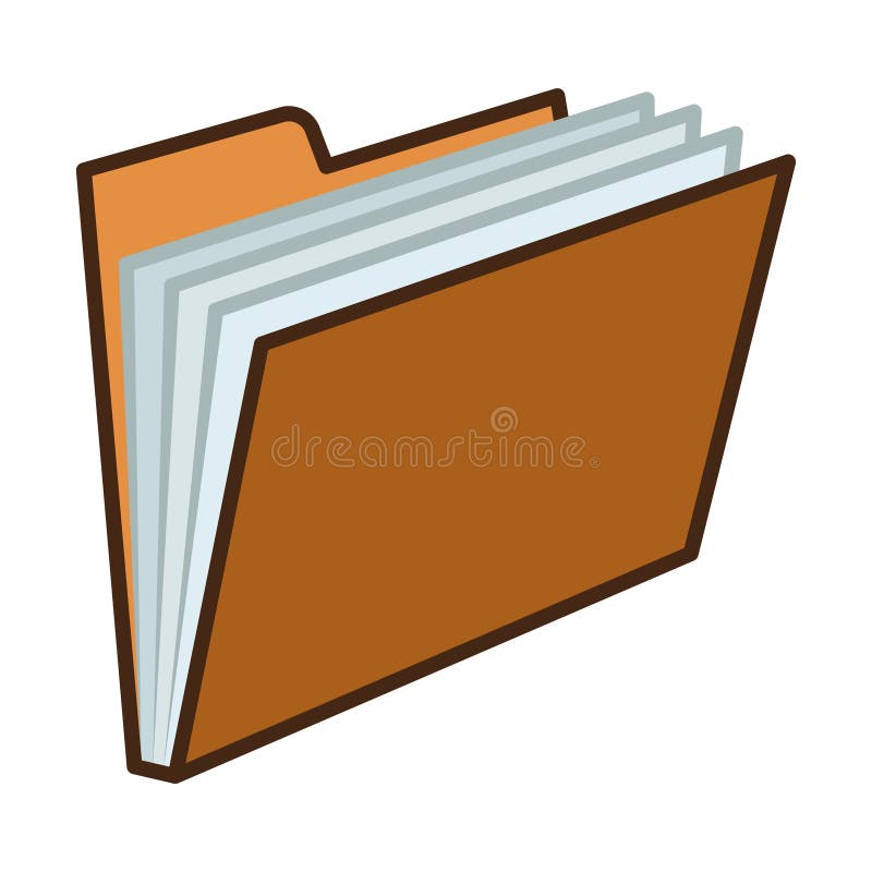 Paper Archive on a Brown Folder. Business Icon Illustration Stock ...