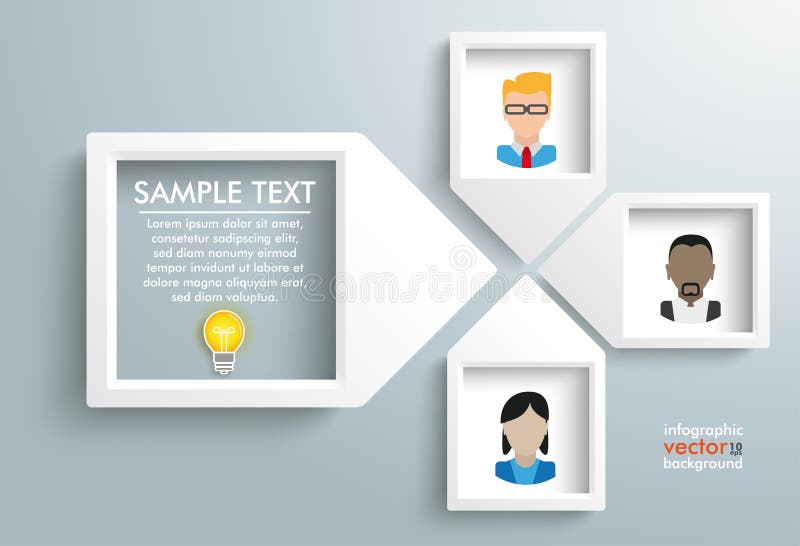 Paper Arrow Frames Solution Humans Infographic Stock Vector ...