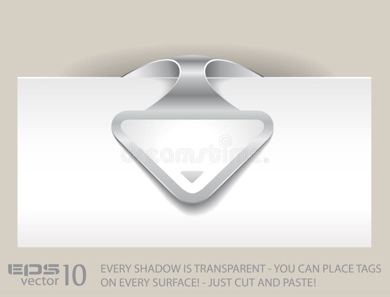 Paper Arrow Tag with TRANSPARENT Shadows Stock Vector - Illustration of ...