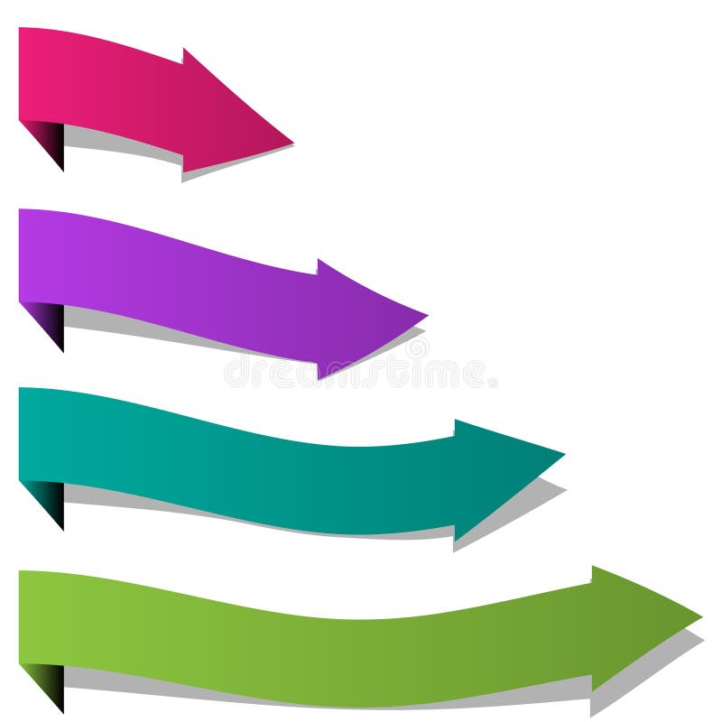 Colorful Arrow Shaped Labels Stock Vector - Illustration of horizontal ...