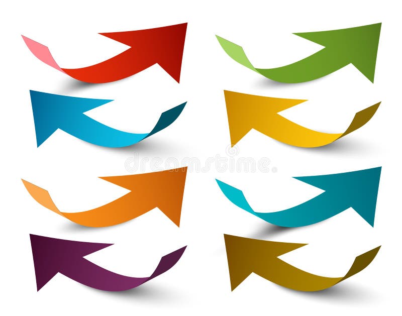 Paper Arrows. Vector Colorful Arrow Stock Vector - Illustration of ...