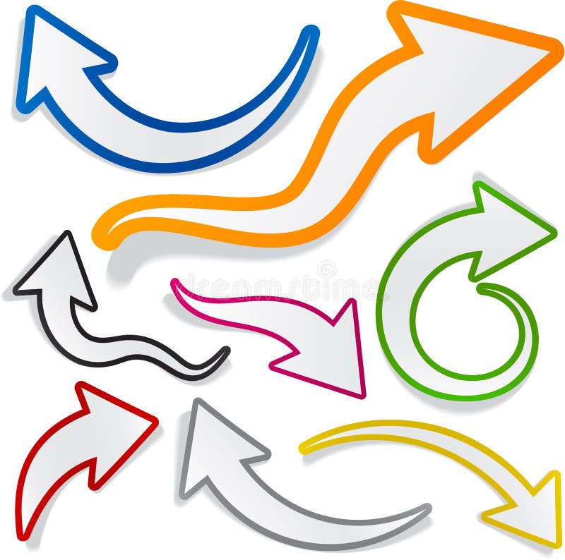 Paper arrows. stock vector. Illustration of border, sign - 32613206