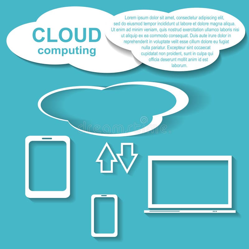 Paper Art, Cloud Computing Concept on Different Electronic Devic Stock ...