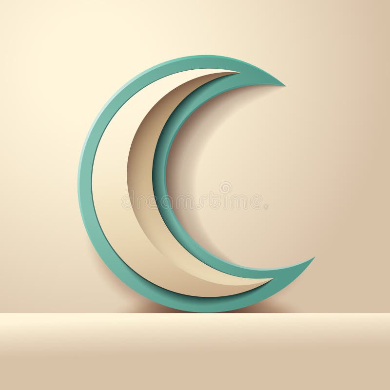 Paper Art Crescent: Origami-Inspired Ramadan Design Stock Vector ...