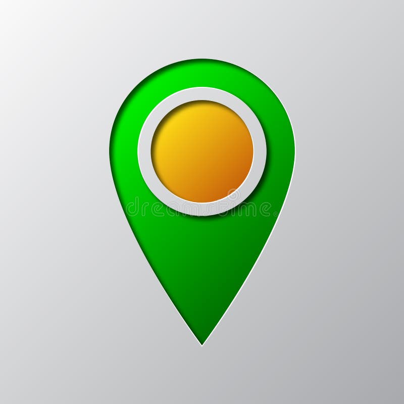Paper Art of Green Map Pointer. Vector Illustration Stock Illustration ...