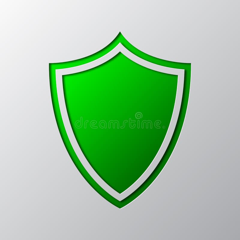 Paper Art Of The Green Shield Vector Illustration Stock Illustration