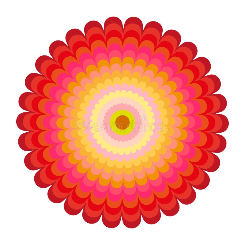 Paper Art Red Orange Flower Figure. Floral Pattern Element. Vector ...