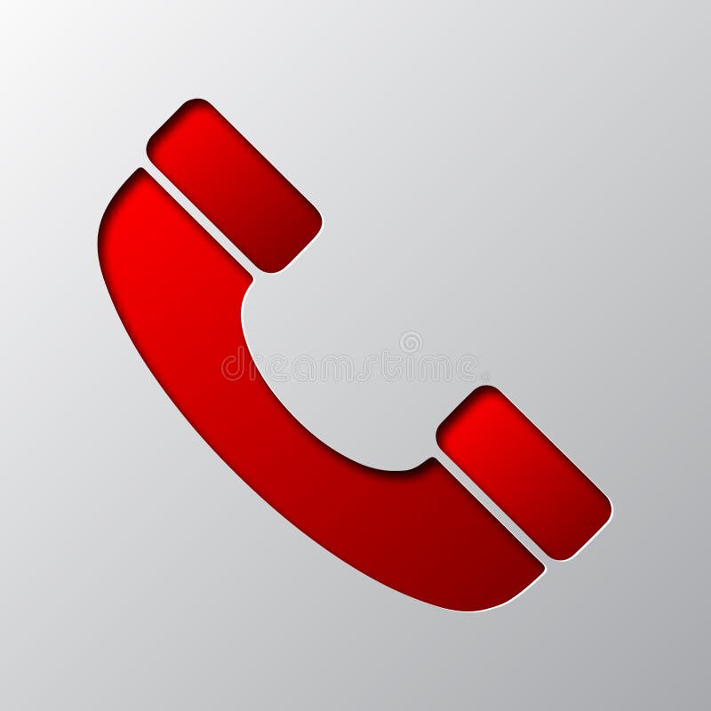 Paper Art of Red Phone Icon. Vector Illustration. Stock Illustration ...