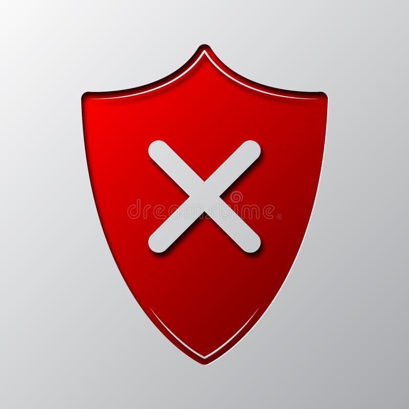 Paper Art of the Red Shield. Vector Illustration. Stock Illustration ...