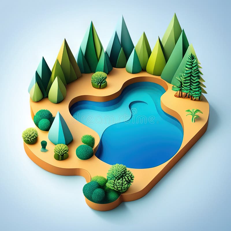 Paper Art of Save Water for Ecology and Environment Conservation. Stock ...