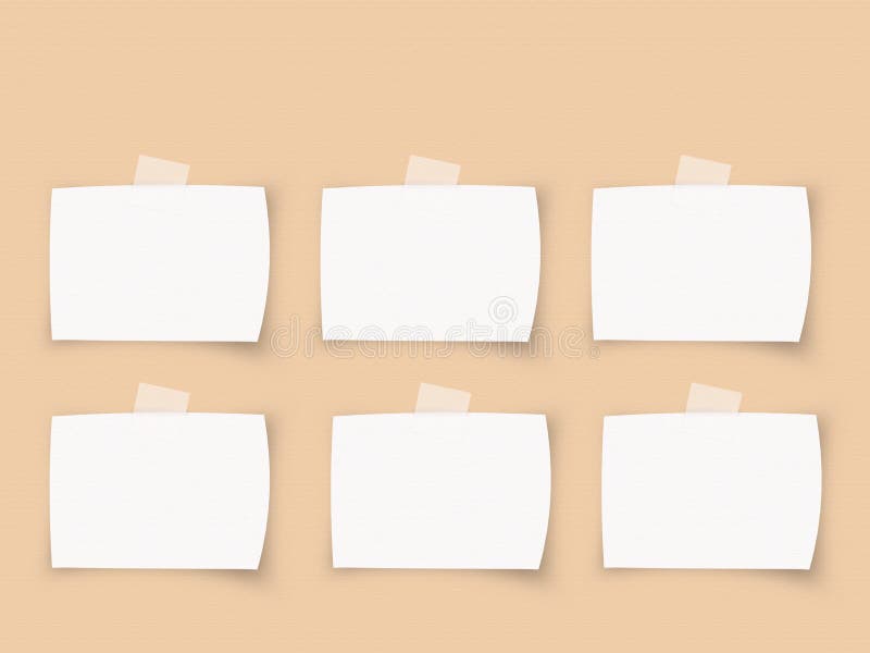 A White Blank Sticky Notes on Board Stock Illustration - Illustration ...