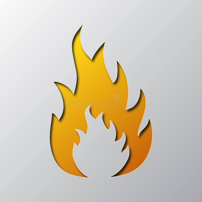 Paper Art of the Red Fire. Vector Illustration. Stock Illustration ...