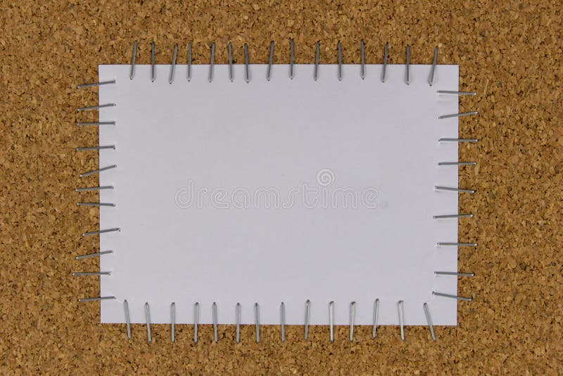 Paper Attached on the Brown Board by Stapler Stock Image - Image of ...