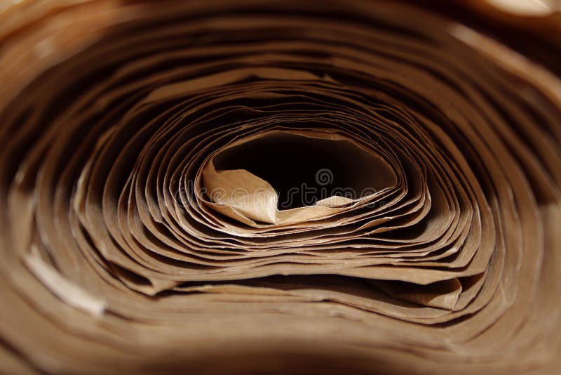 Craft Paper Folded in Roll. Stock Image - Image of layer, packing ...
