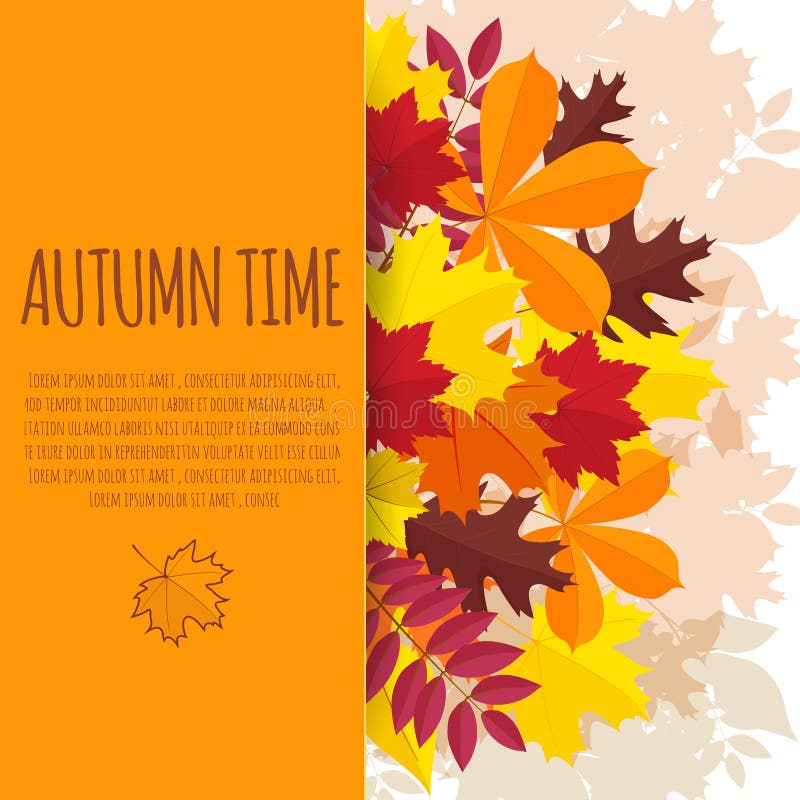 Paper Background with Autumn Foliage Stock Vector - Illustration of ...