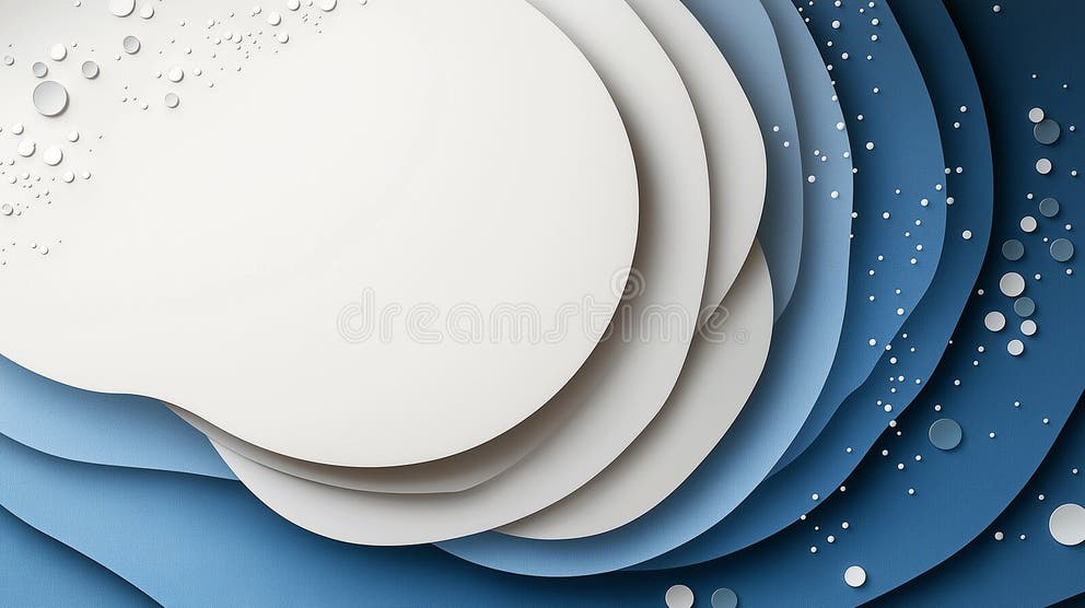Paper Background, Stack of Irregularly Rounded Paper, Blue and White ...