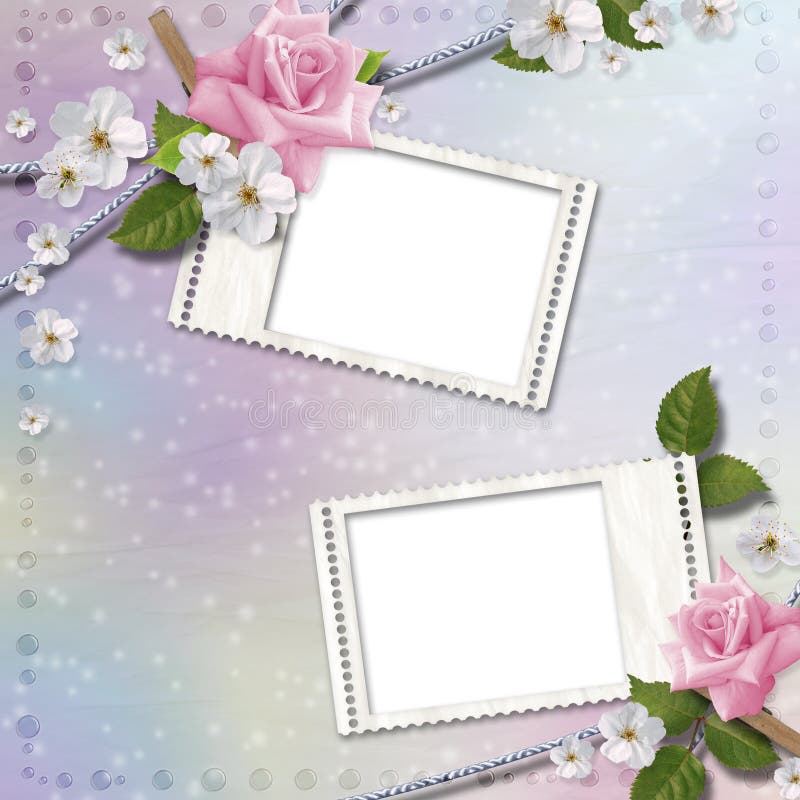 Paper Background Stamp Frames Flowers Stock Photos - Free & Royalty ...