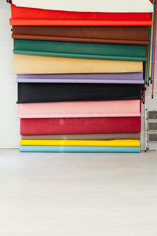 Paper Backgrounds Photo Studio Colored Paper Hanging on the Wall Stock ...