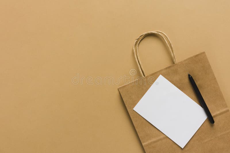 Paper Bag with Blank Paper. High Quality Photo Stock Photo - Image of ...