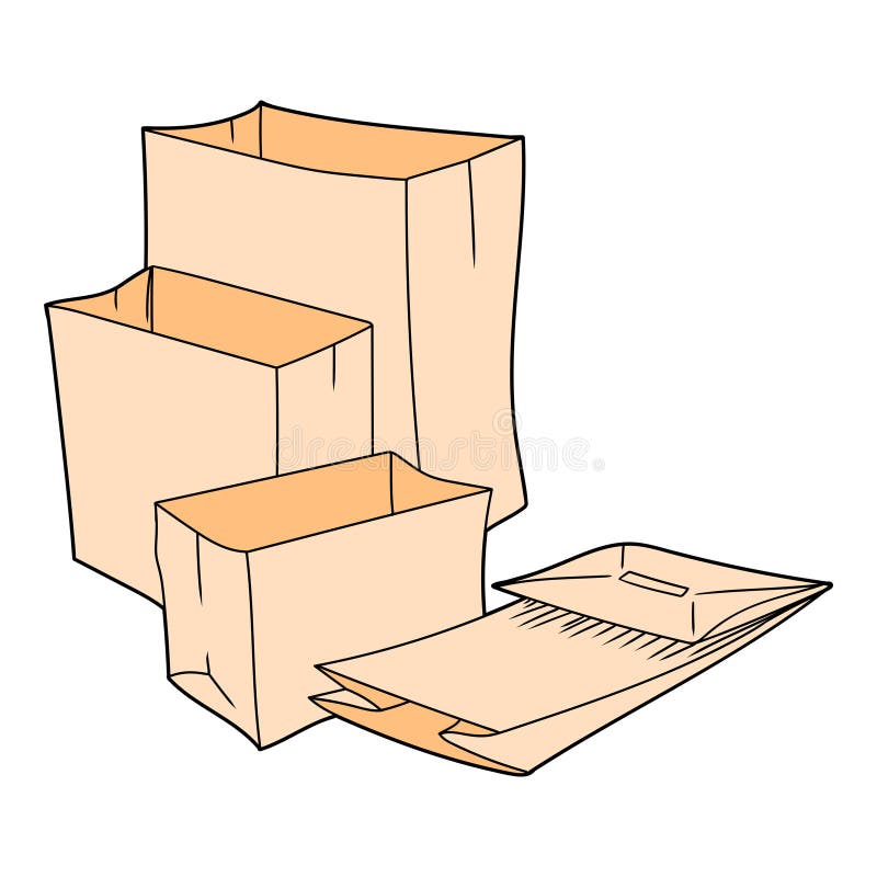 Paper bag stock vector. Illustration of flat, clip, paper - 274646659