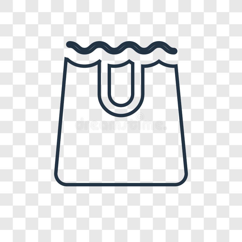 Paper Bag Concept Vector Linear Icon Isolated on Transparent Background ...