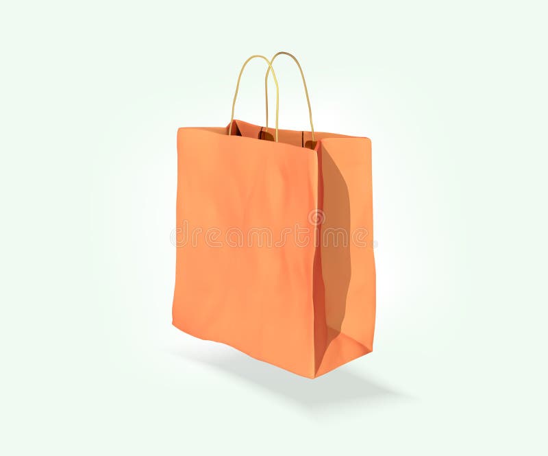 Paper bag 3d icon. stock vector. Illustration of blank - 348283841