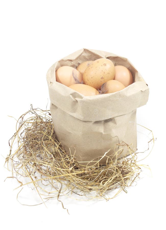 Paper bag with eggs stock photo. Image of brown, fresh - 36522024