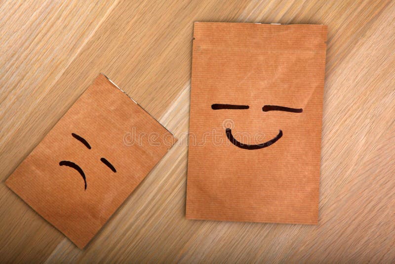 Paper Bag Face Emotion Studio Stock Photo - Image of purchase, concept ...