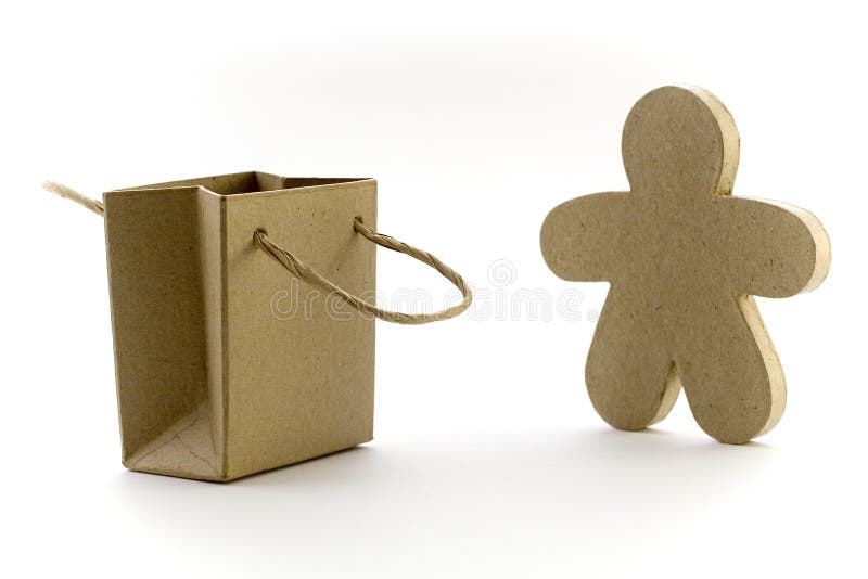 Paper Bag and Figure stock image. Image of background - 1157265