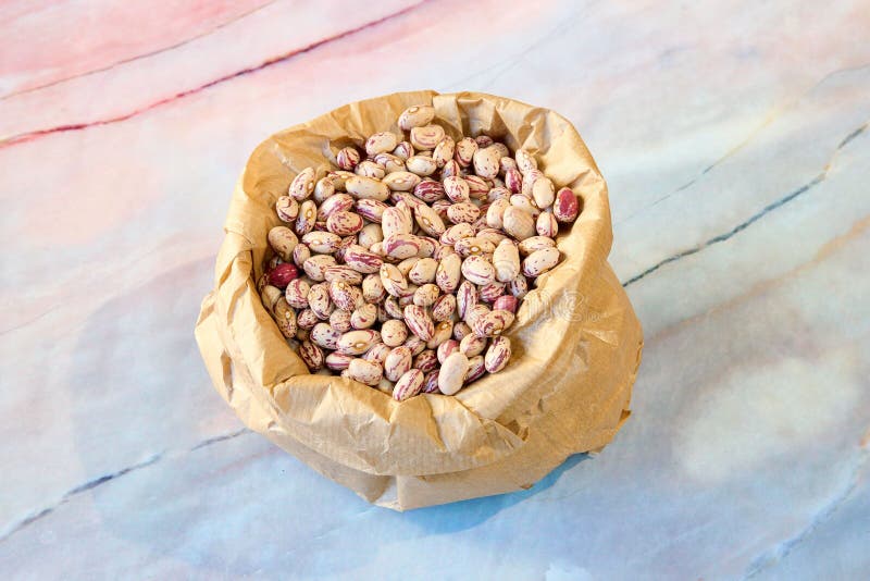 Paper Bag Full of Dry Beans Captured from Top View Stock Photo - Image ...