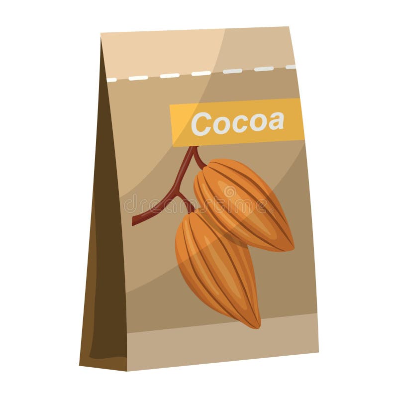 A Paper Bag of Ground Cocoa, Cocoa Powder. Vector Illustration Stock ...