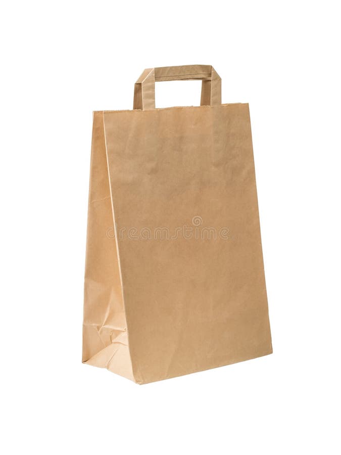 Paper Bag with Handles Isolated on a White Background Stock Image ...