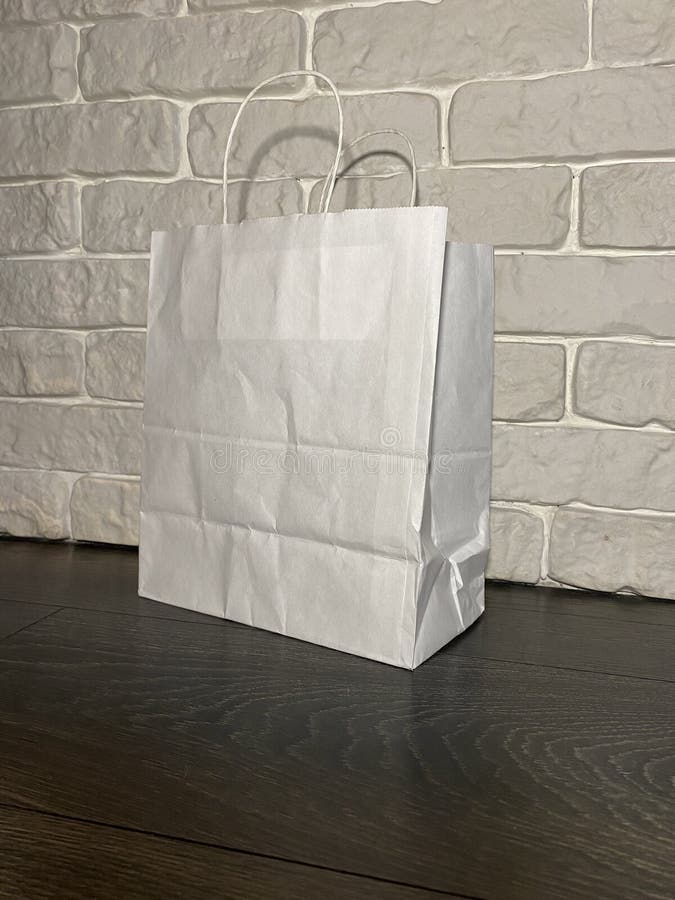 A Paper Bag with Handles, a Layout for Your Project. Side View Stock ...