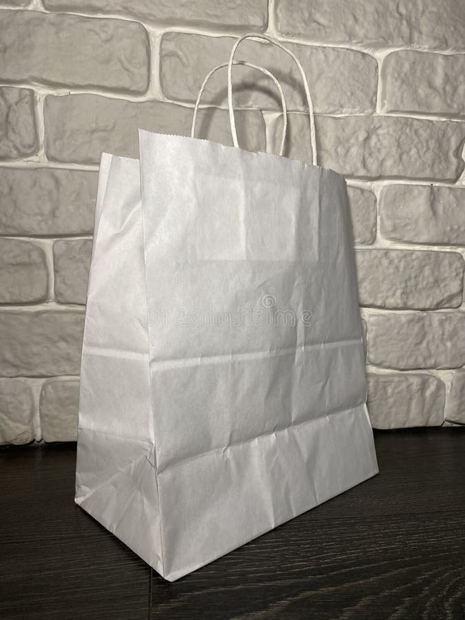A Paper Bag with Handles, a Layout for Your Project. Side View Stock ...