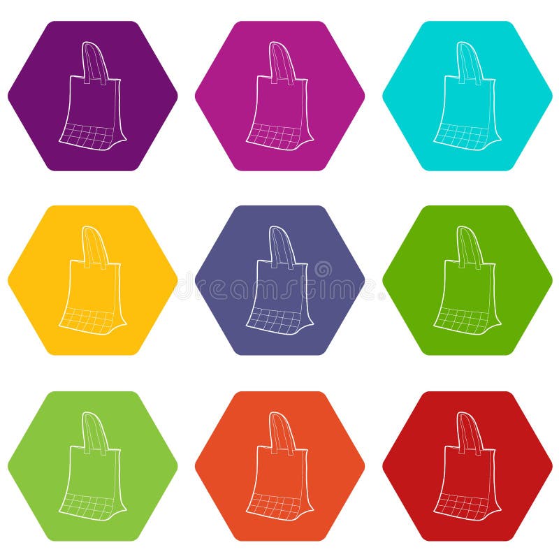 Paper Bag Icons Set 9 Vector Stock Vector - Illustration of merchandise ...