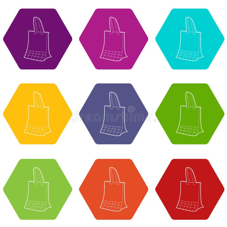 Paper Bag Icons Set 9 Vector Stock Vector - Illustration of merchandise ...