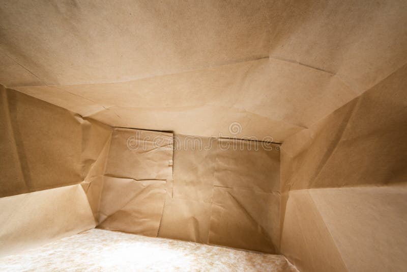 Paper bag inside stock photo. Image of handle, brown - 143728724