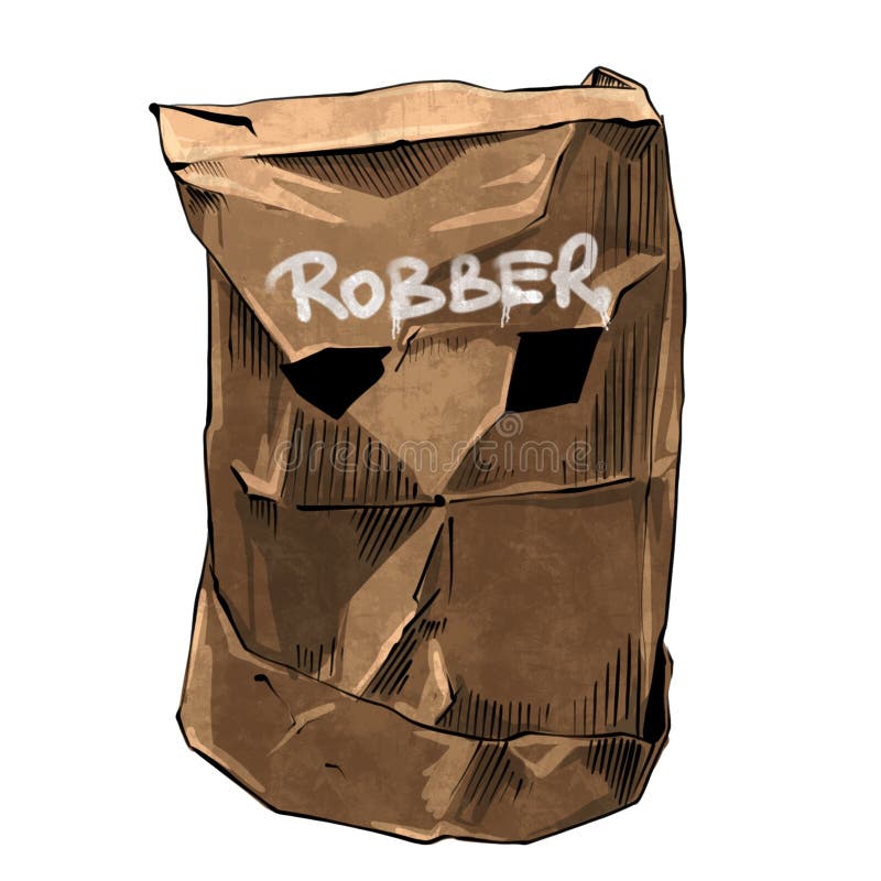 Paper Bag Mask Colour Sketch Stock Illustration - Illustration of ...