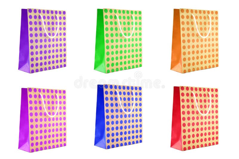 Paper bag Mix color stock image. Image of groceries, container - 23367225