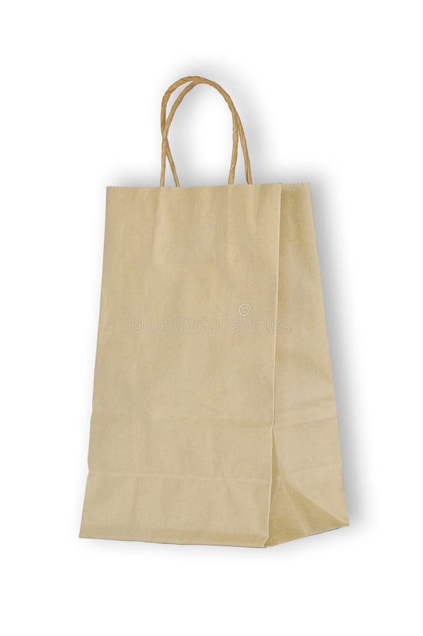 Paper Bag Mockup on Isolated Background Stock Image - Image of empty ...